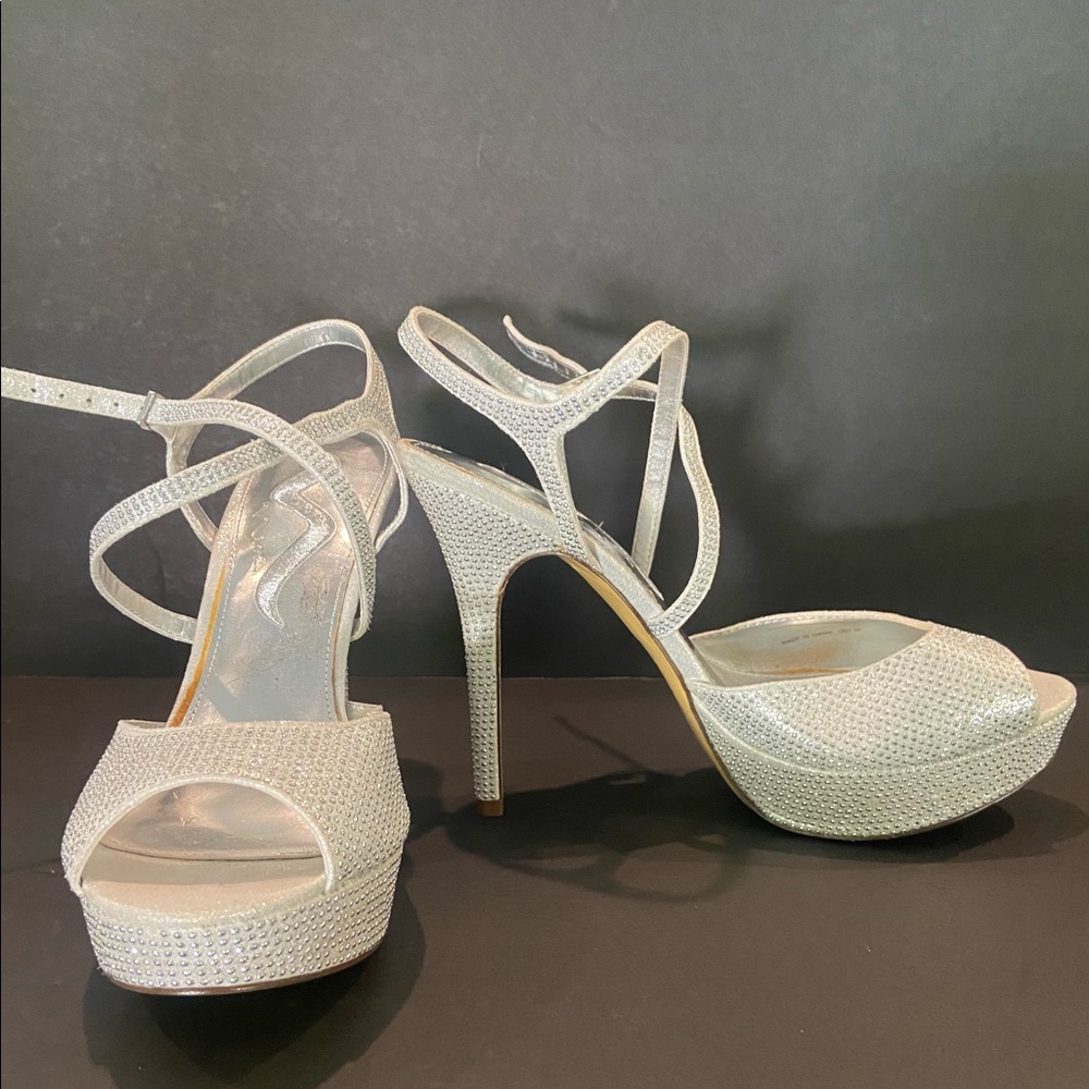 Rhinestone Embellished Platform High Heels From Nina.… - Gem